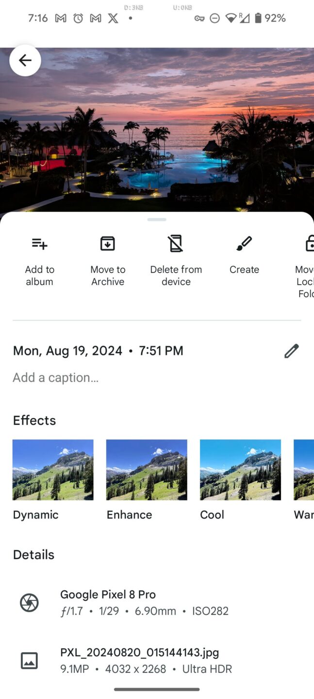 Google Photos can now perform basic edits on Ultra HDR images