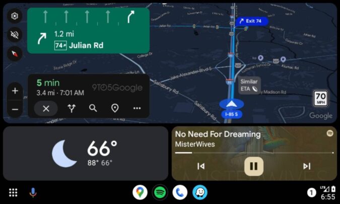 Google Maps on Android Auto makes it easier to stay in the right lane