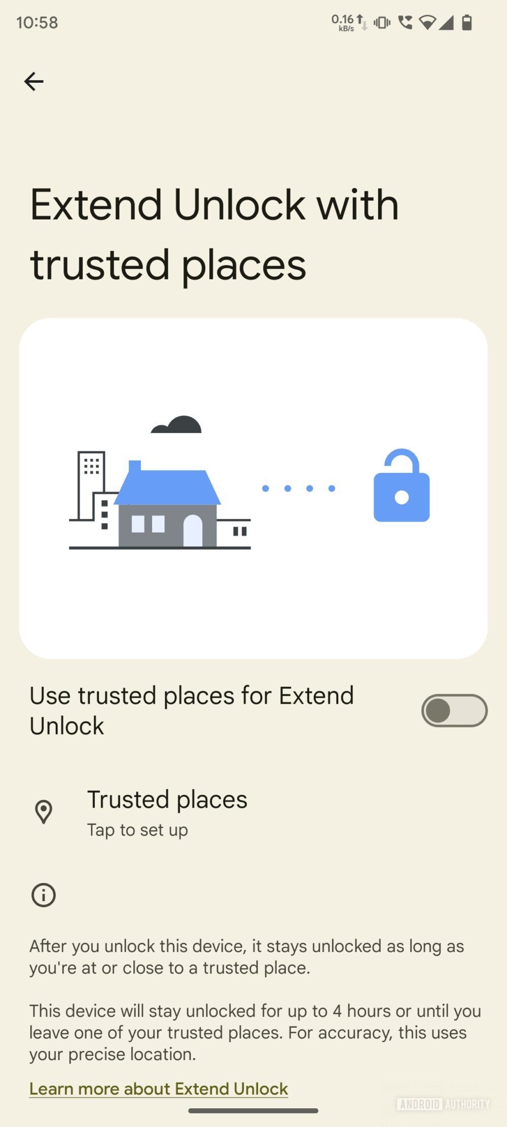 Google could soon make it easier to toggle Trusted places for Extend Unlock
