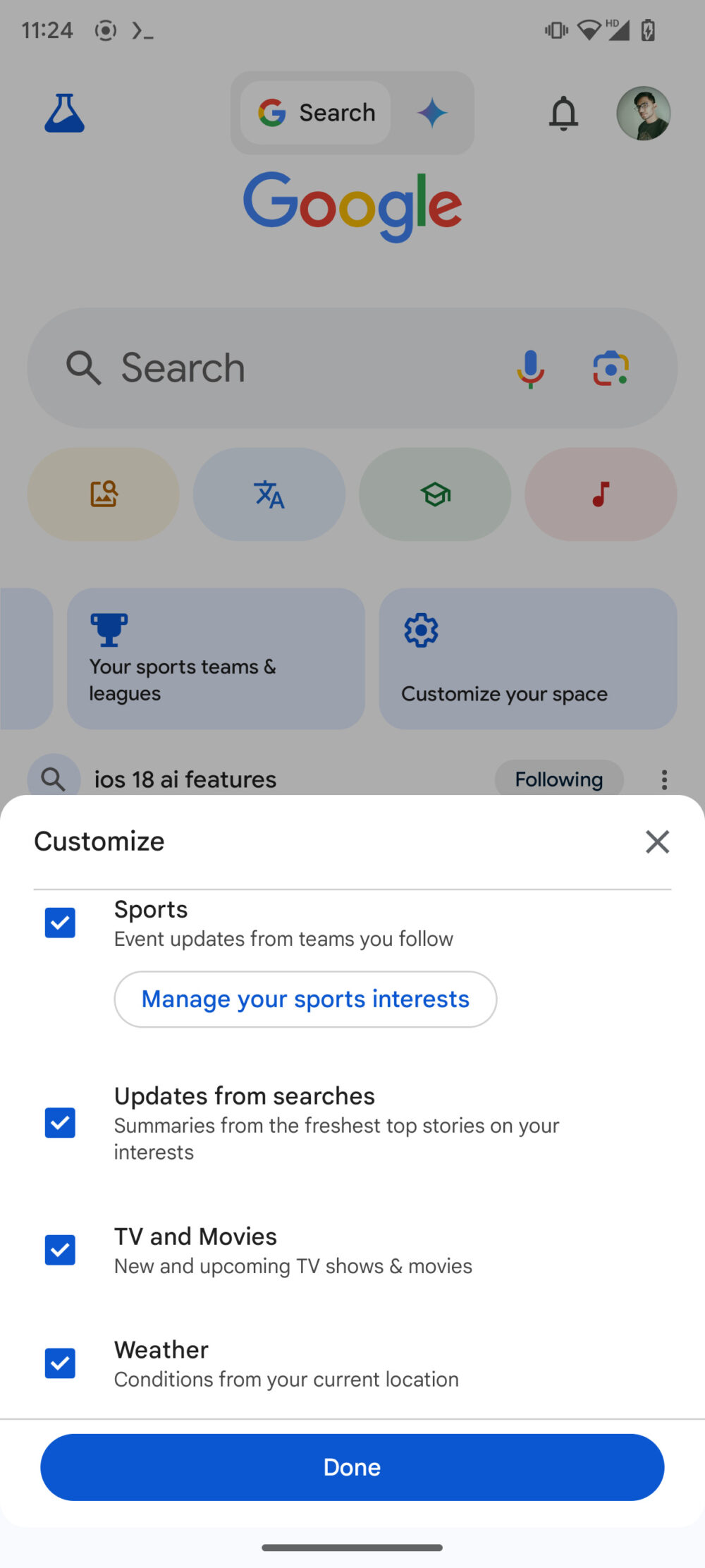 Google app preps new "Updates from searches" feed option - Android ...