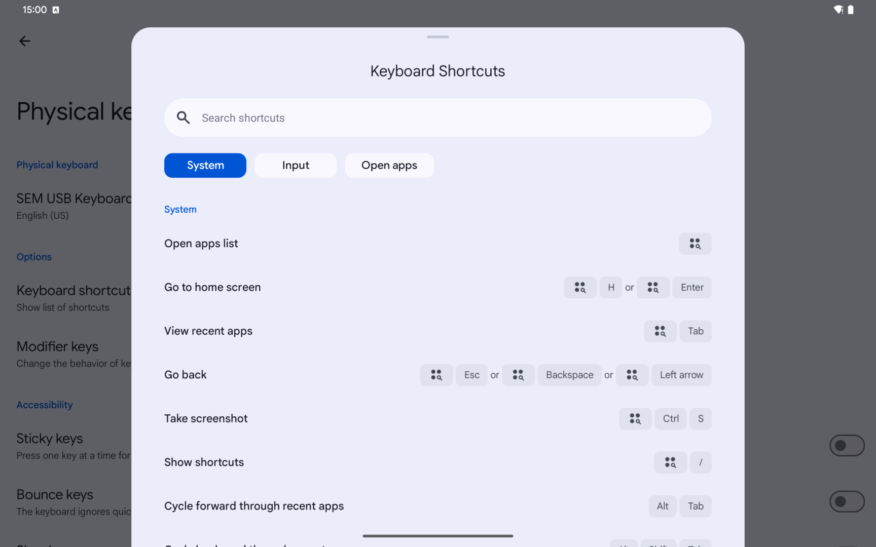 Android's keyboard shortcut menu is getting redesigned for tablets ...