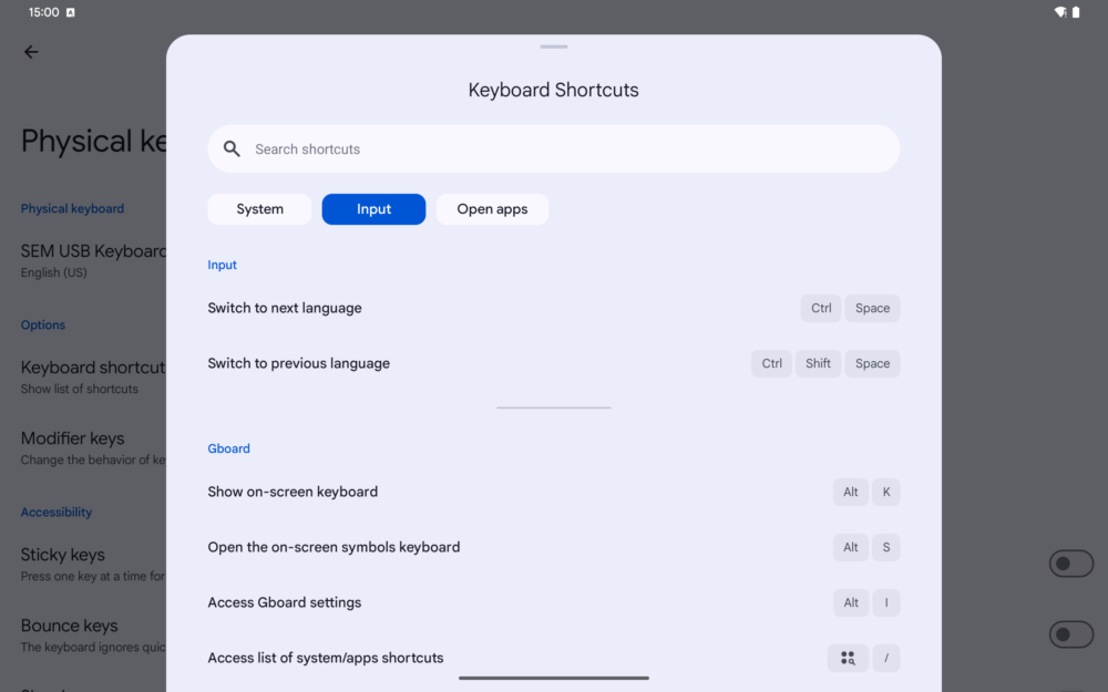 Android's keyboard shortcut menu is getting redesigned for tablets ...