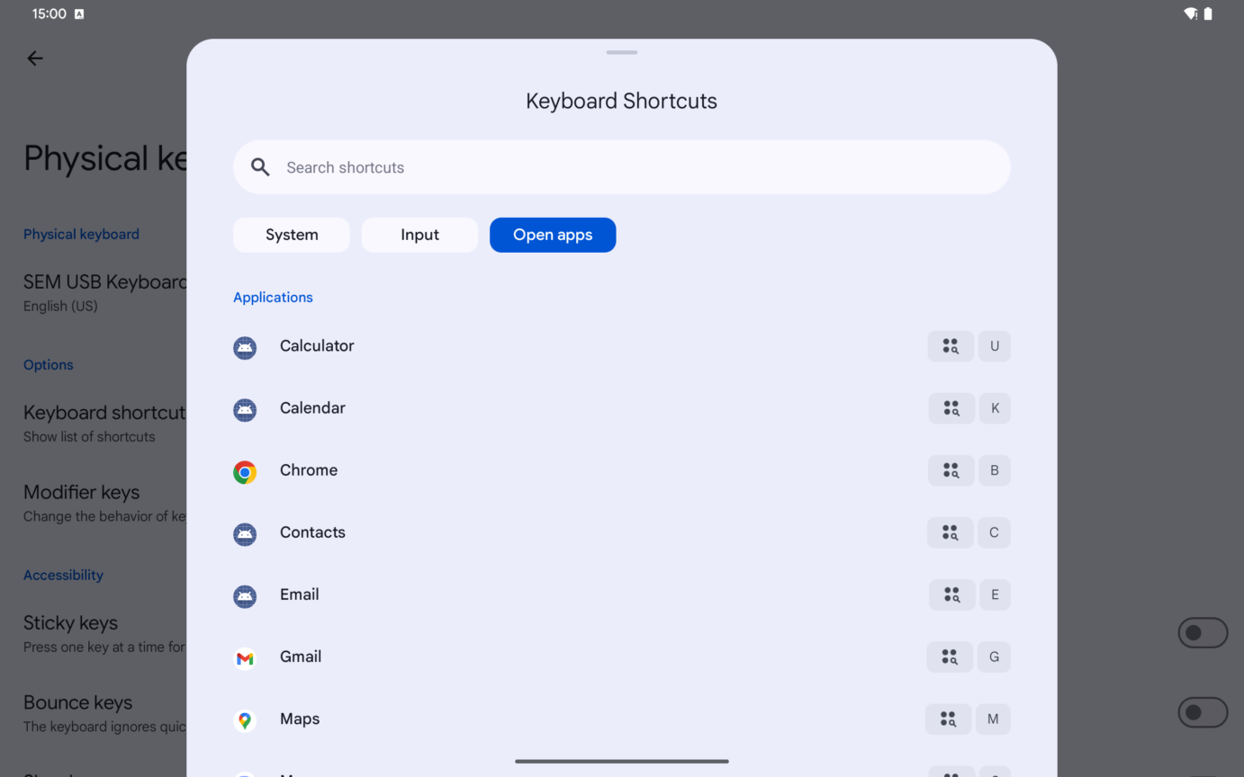 Android's keyboard shortcut menu is getting redesigned for tablets ...