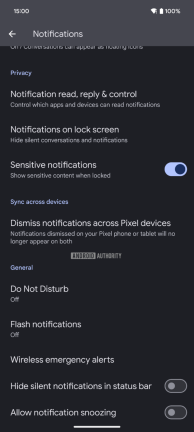 Android 15 lets you sync notification dismissals between Pixel devices ...