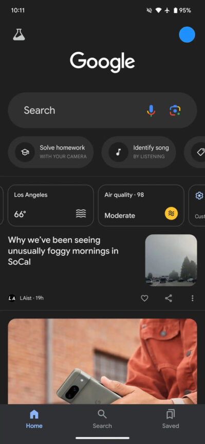 Google app's bottom bar is getting a more modern look