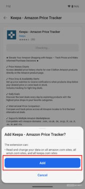 Edge Canary for Android adds Keepa Chrome extension support