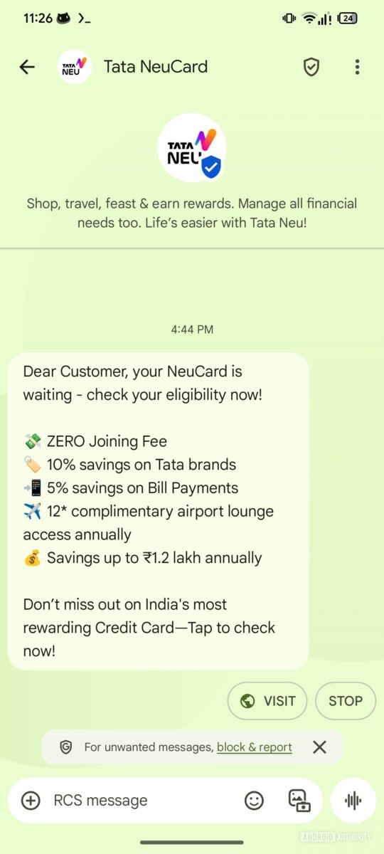 Google Messages will soon make it easier to stop RCS ad spam