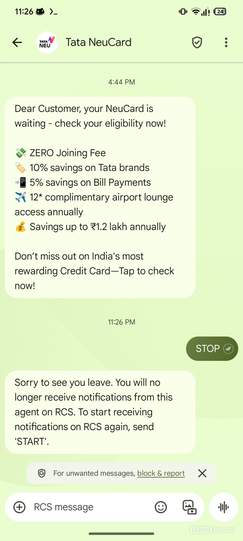 Google Messages will soon make it easier to stop RCS ad spam