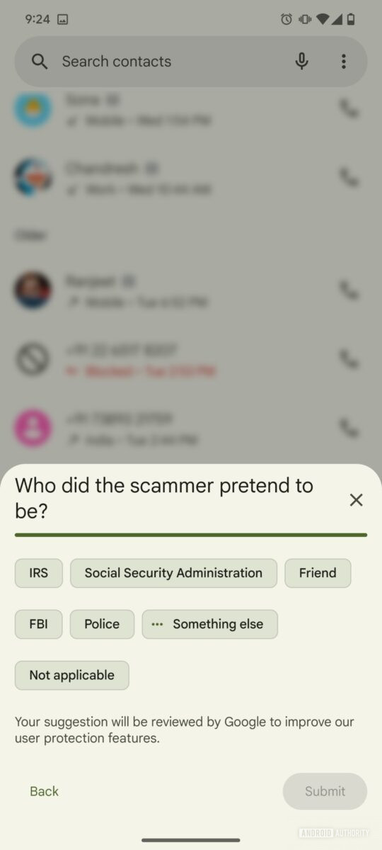 Google could enhance scam detection in Phone app with new feedback features
