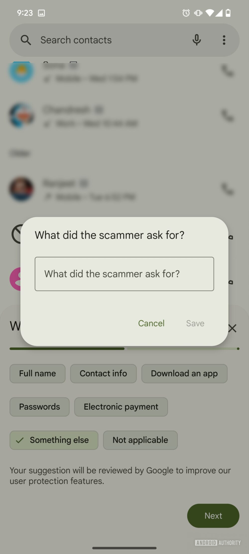 Google could enhance scam detection in Phone app with new feedback features