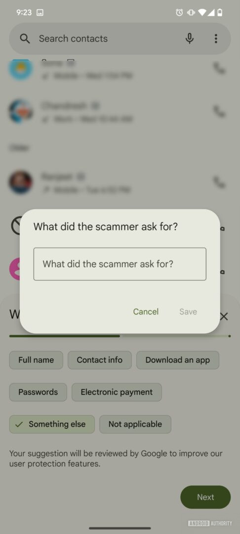 Google could enhance scam detection in Phone app with new feedback features