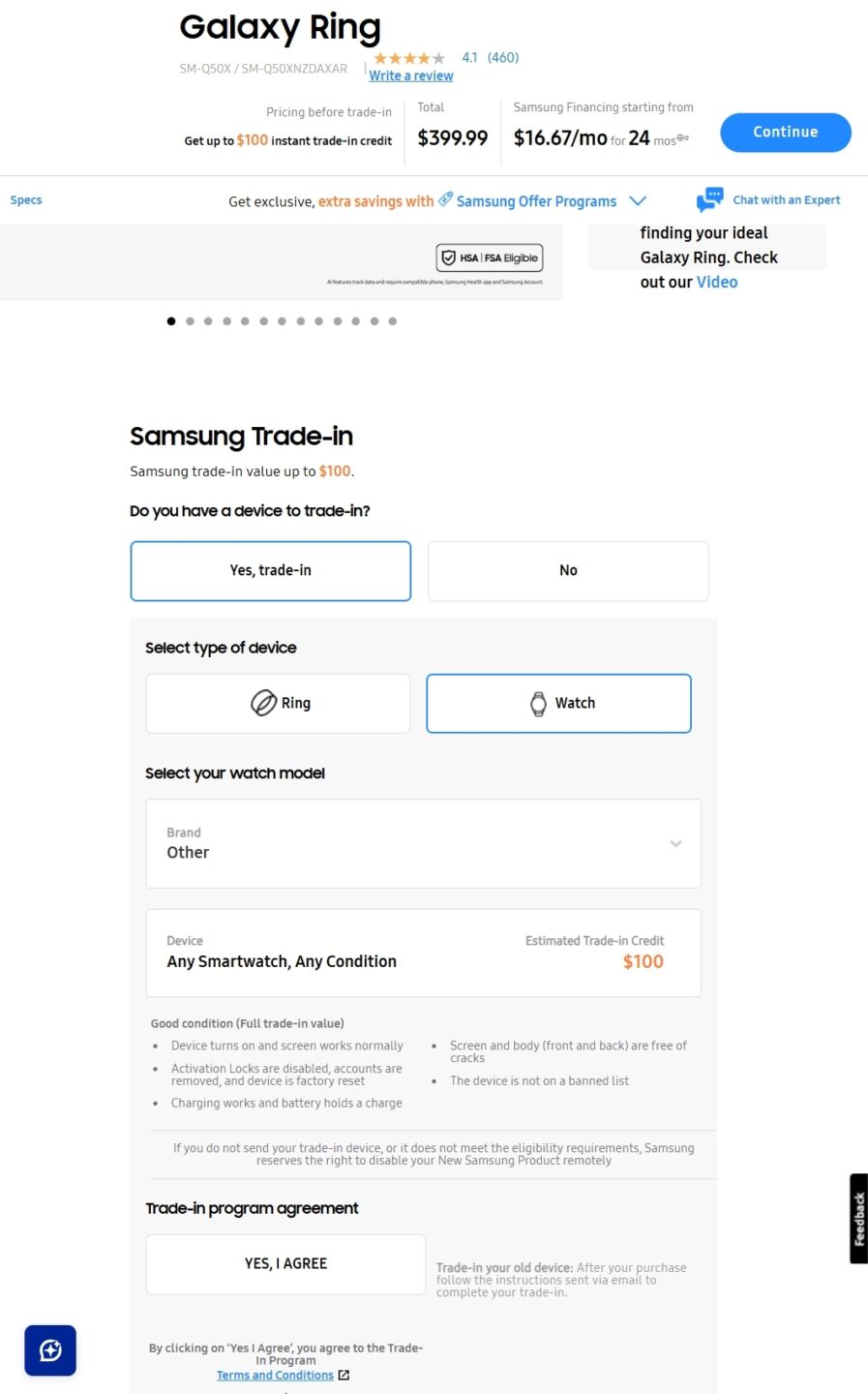 Samsung begins accepting trade-ins for the Galaxy Ring for a $100 discount