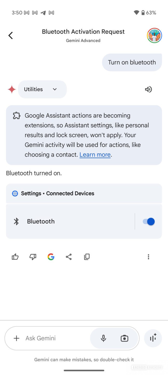 Gemini's Utilities extension is now rolling out widely on Android