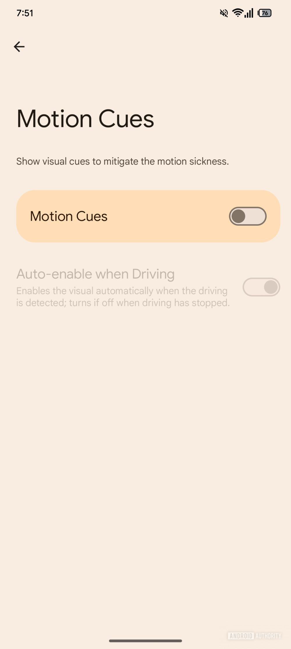 Here's Google's upcoming Motion Cues feature in action