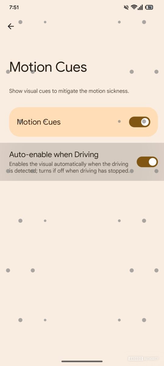 Here's Google's upcoming Motion Cues feature in action