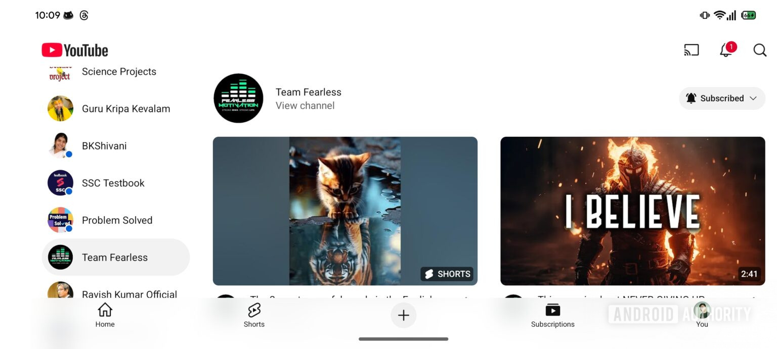 YouTube tests an optimized landscape layout on Android