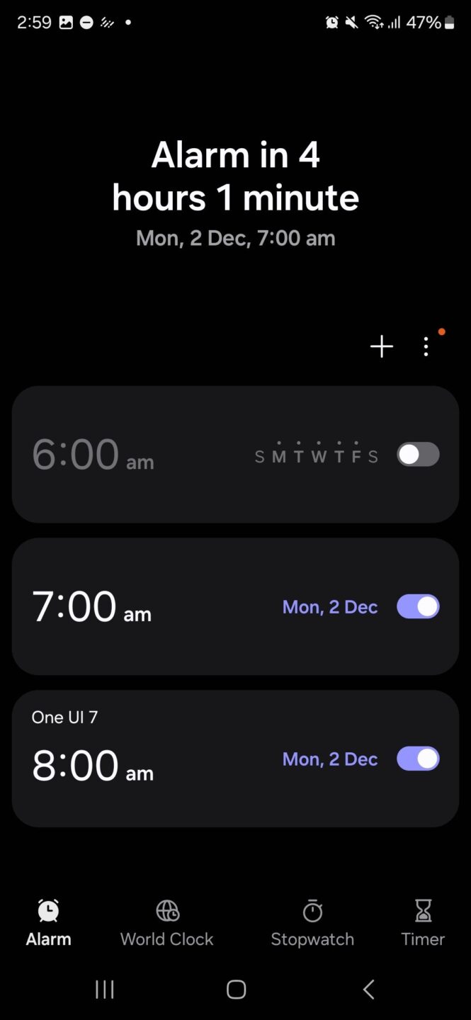 One UI 7 update brings new features to the Samsung Clock app
