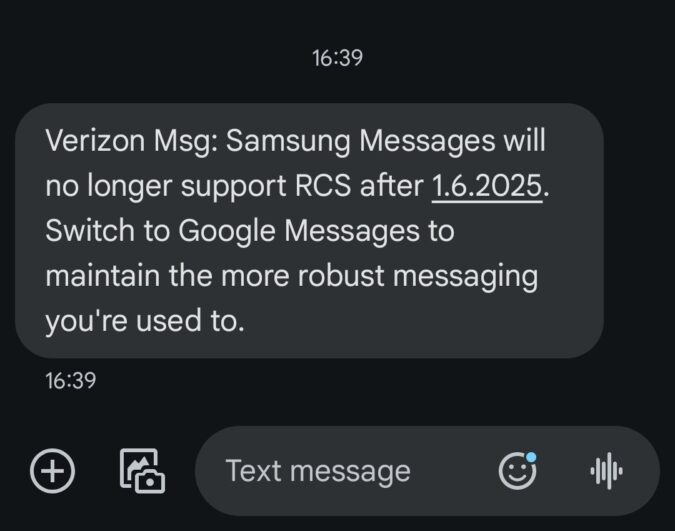 Verizon signals the end of RCS on Samsung Messages