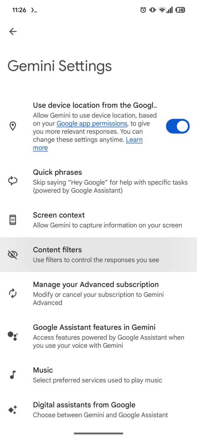 Google could be about to let you filter Gemini output - Android Authority