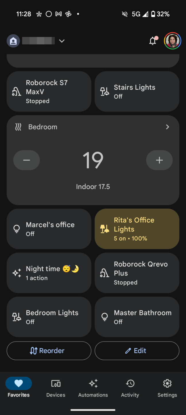 The smart home panel is low-key my favorite Google feature ever