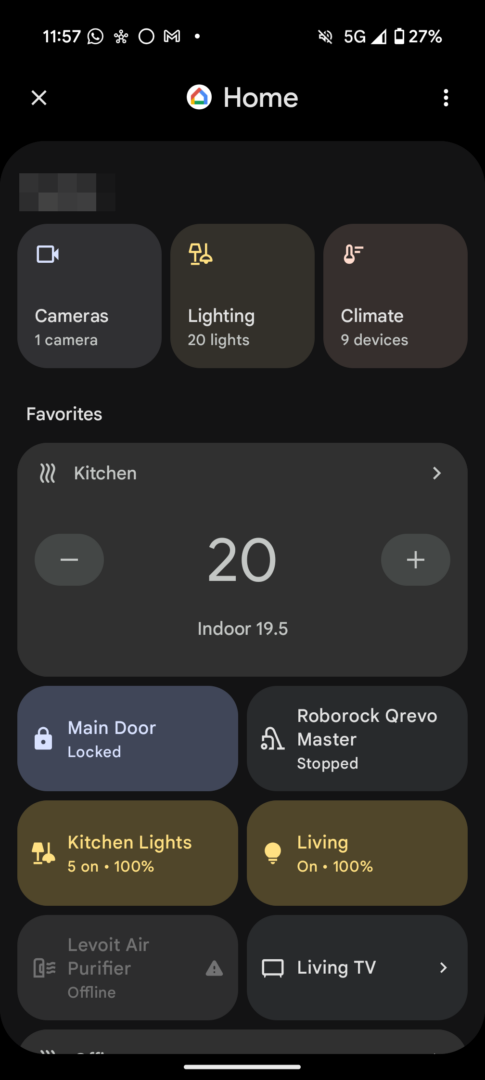 The smart home panel is low-key my favorite Google feature ever