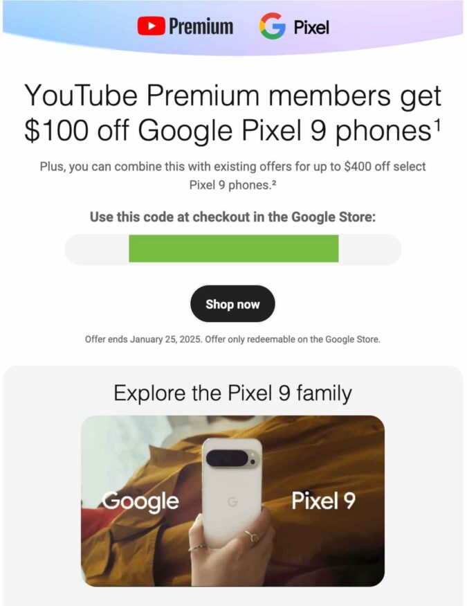 YouTube Premium's latest promo gives you $100 off the Pixel 9 series ...