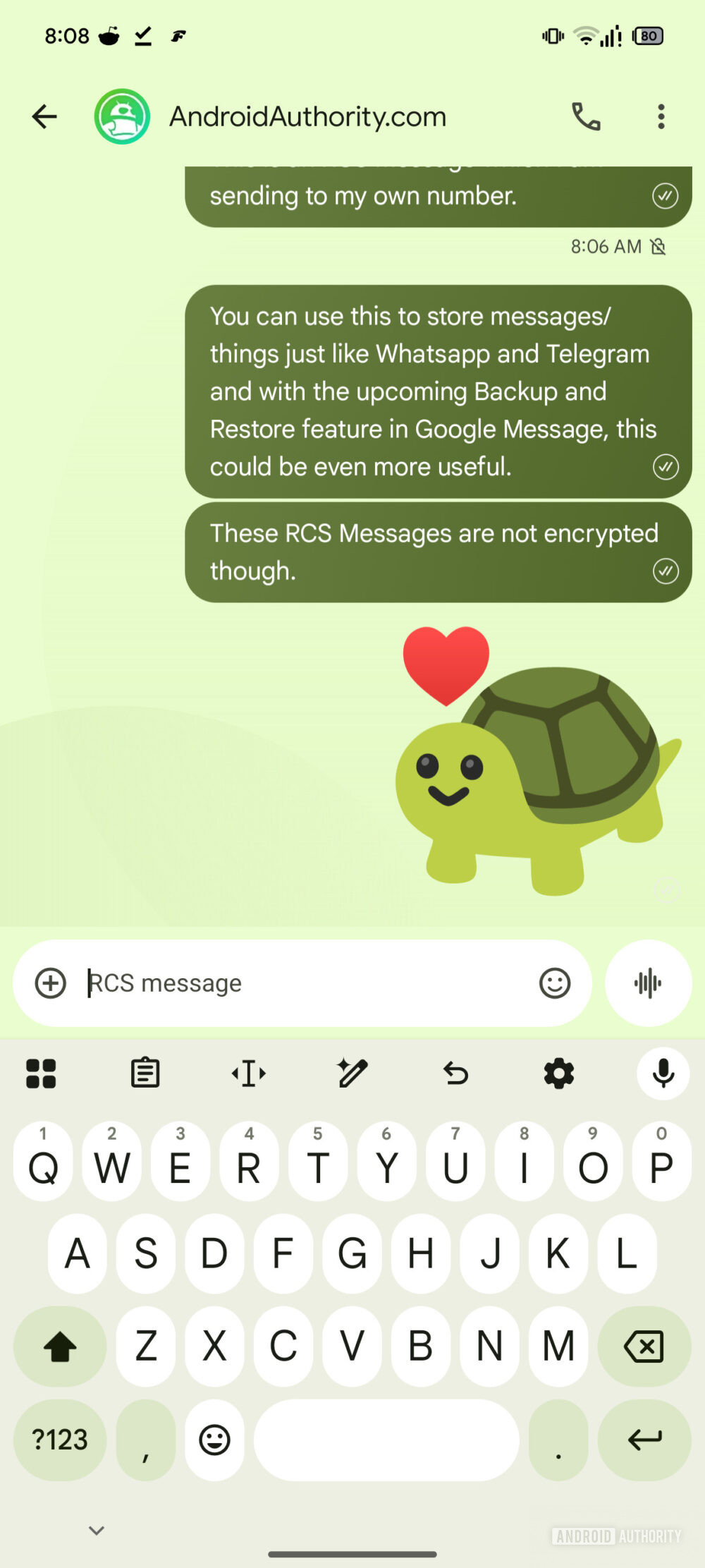 Google Messages can now double as your Notes app, thanks to this RCS ...