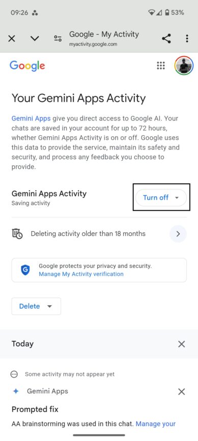I don’t want people reading my Gemini chats, so I disabled AI training