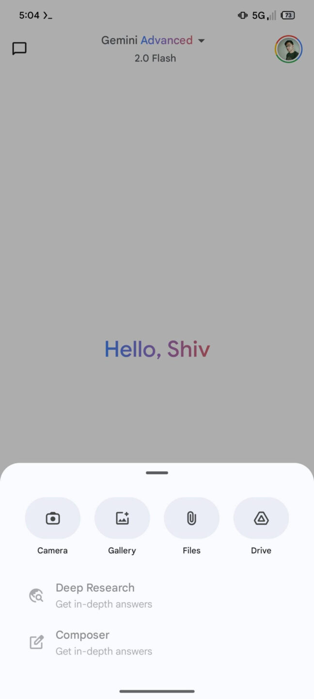 Here's an early look at Gemini's refreshed UI for attaching files ...