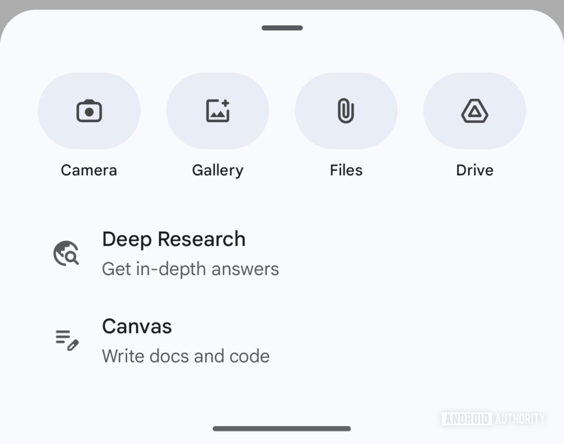 Here's an early look at Gemini's refreshed UI for attaching files (Updated: Rolling out)