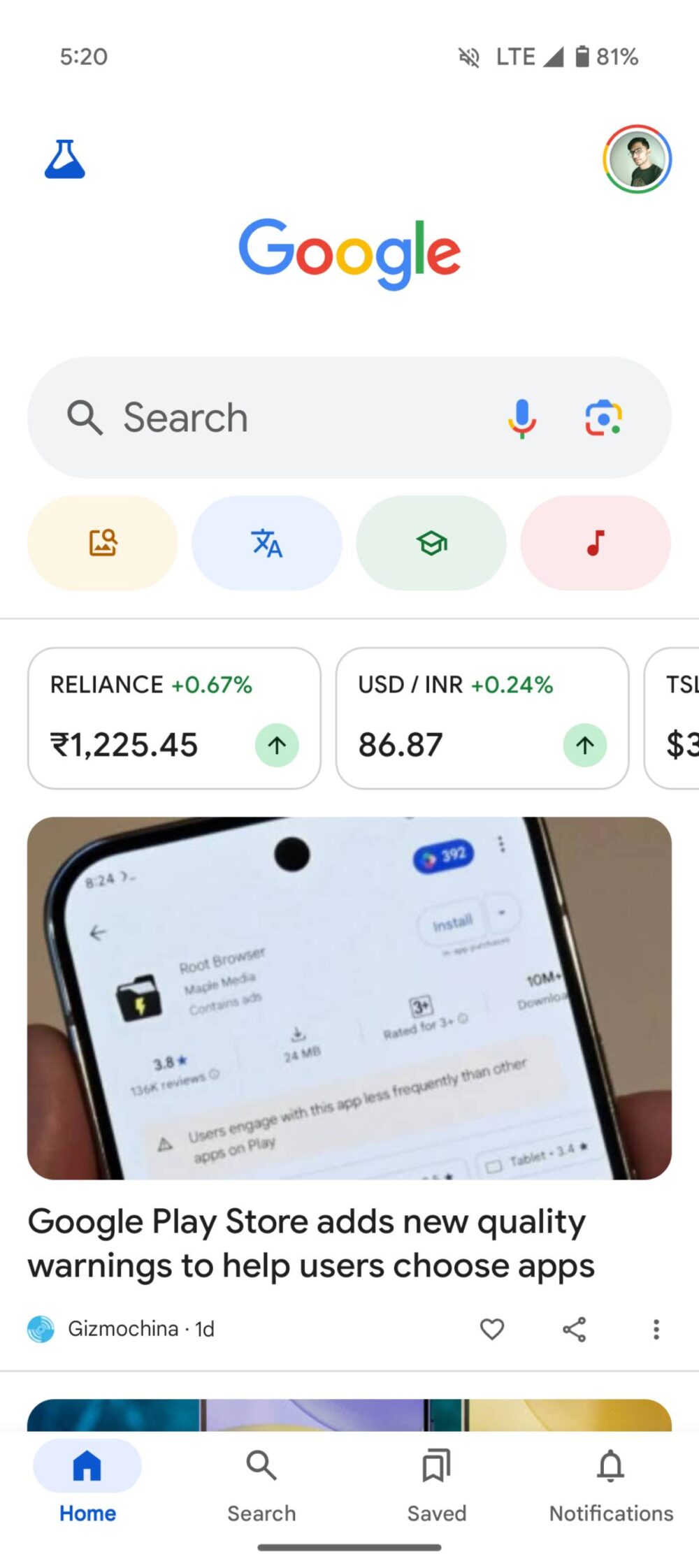 Google app preps for Search's AI Mode with a new selection of shortcuts ...