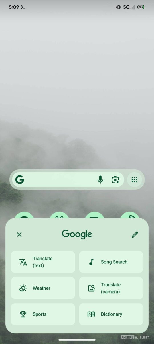 Google's Search widget is testing an even better shortcuts button (Updated)