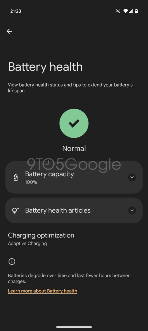 Google tweaks Pixel's Battery Health page ahead of rollout - Android ...