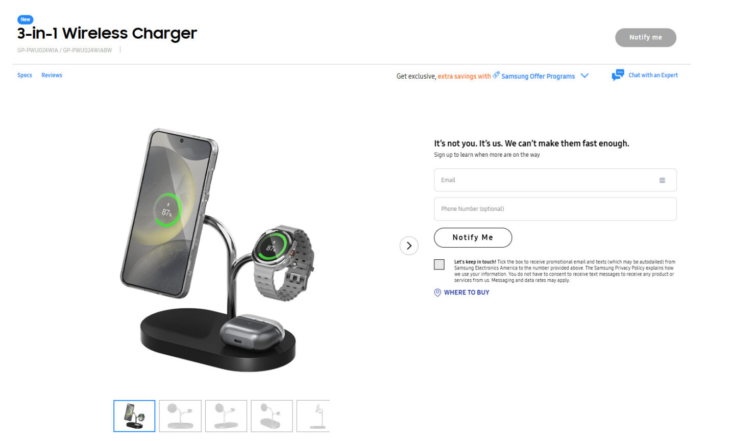 Did Samsung just cancel the fancy 3-in-1 charger it showed off at Unpacked?