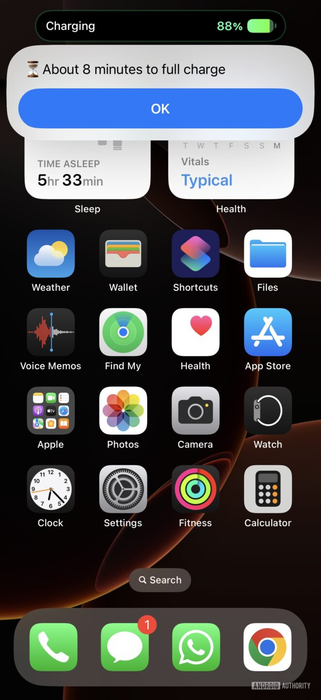 iPhones are still missing an Android-like charging estimate, so someone ...