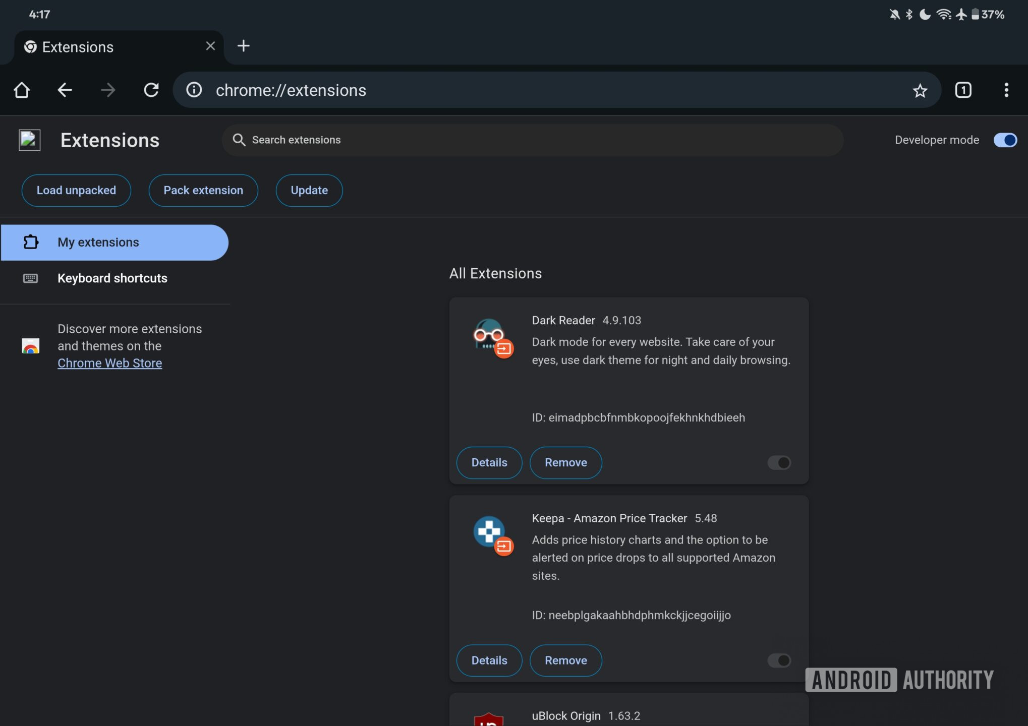 First look: This special version of Chrome for Android supports extensions - Android Authority