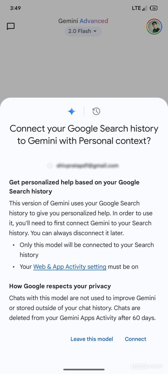 Gemini preps a new model that can access to your Search history