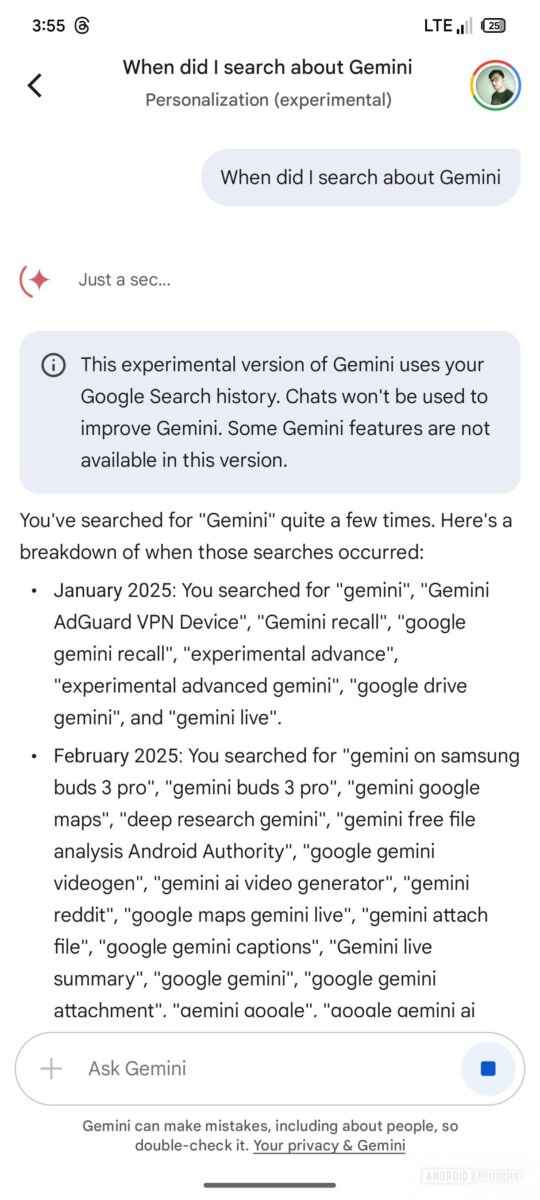 Gemini preps a new model that can access to your Search history