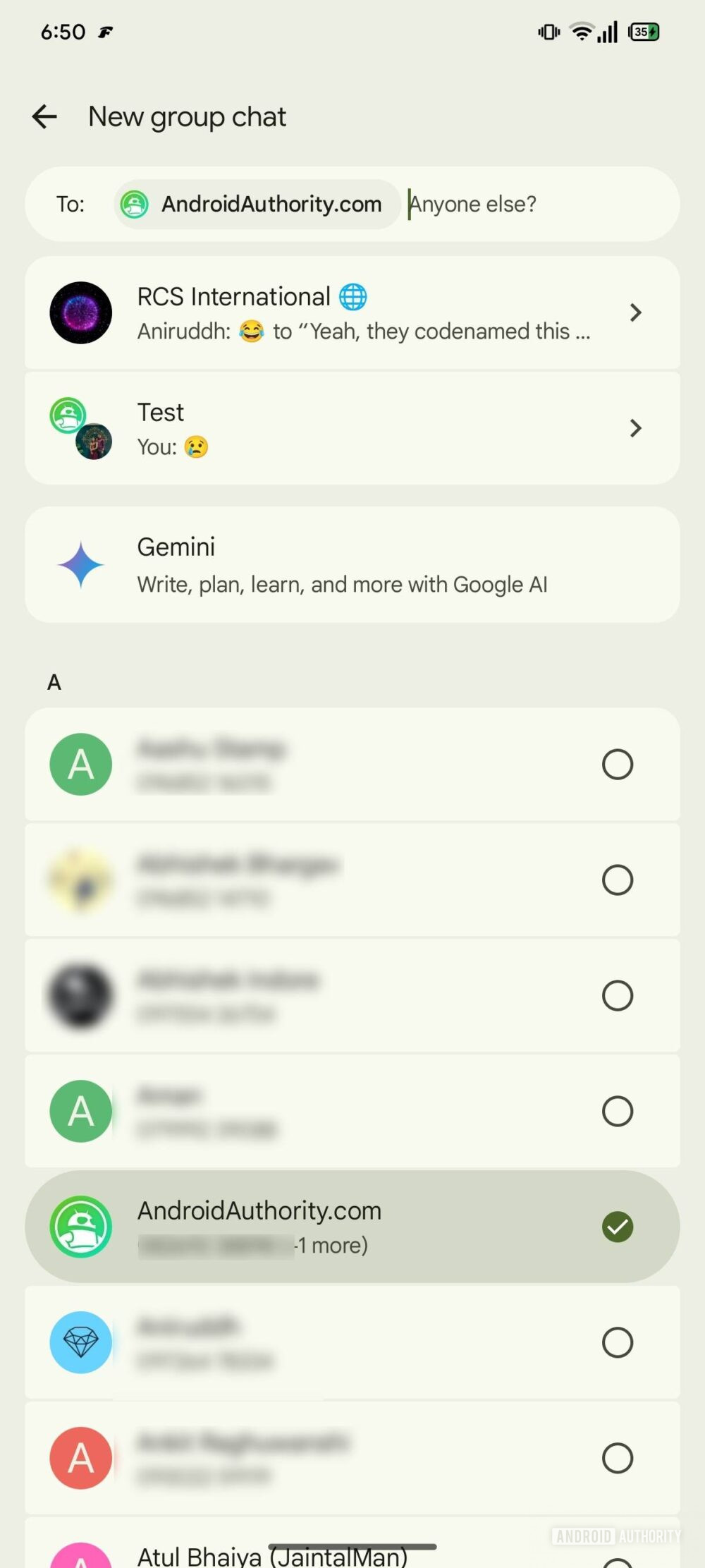 This is the new Start chat interface from the upcoming Google Messages ...
