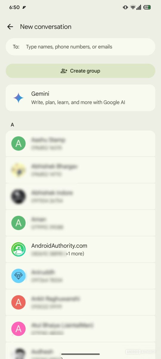 This is the new Start chat interface from the upcoming Google Messages makeover (APK teardown)
