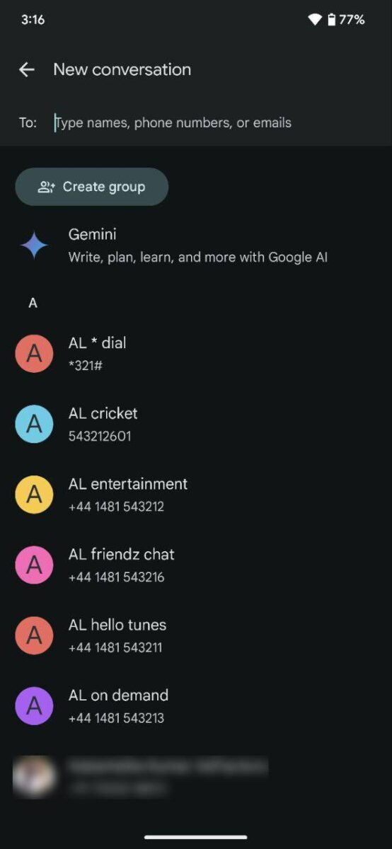 This is the new Start chat interface from the upcoming Google Messages ...