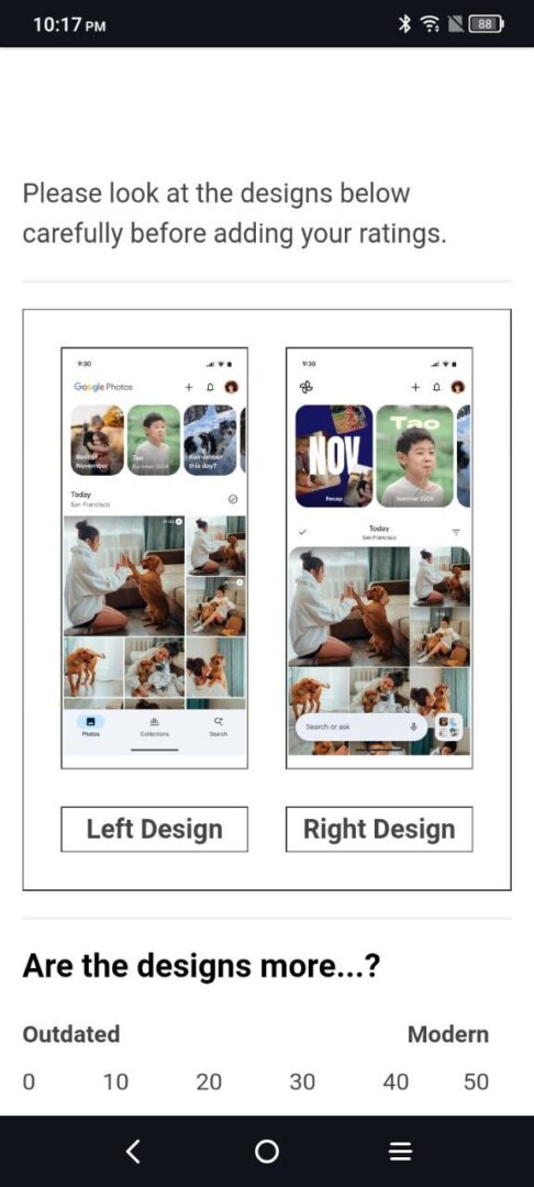 A Google Photos survey may have just leaked its upcoming homepage redesign
