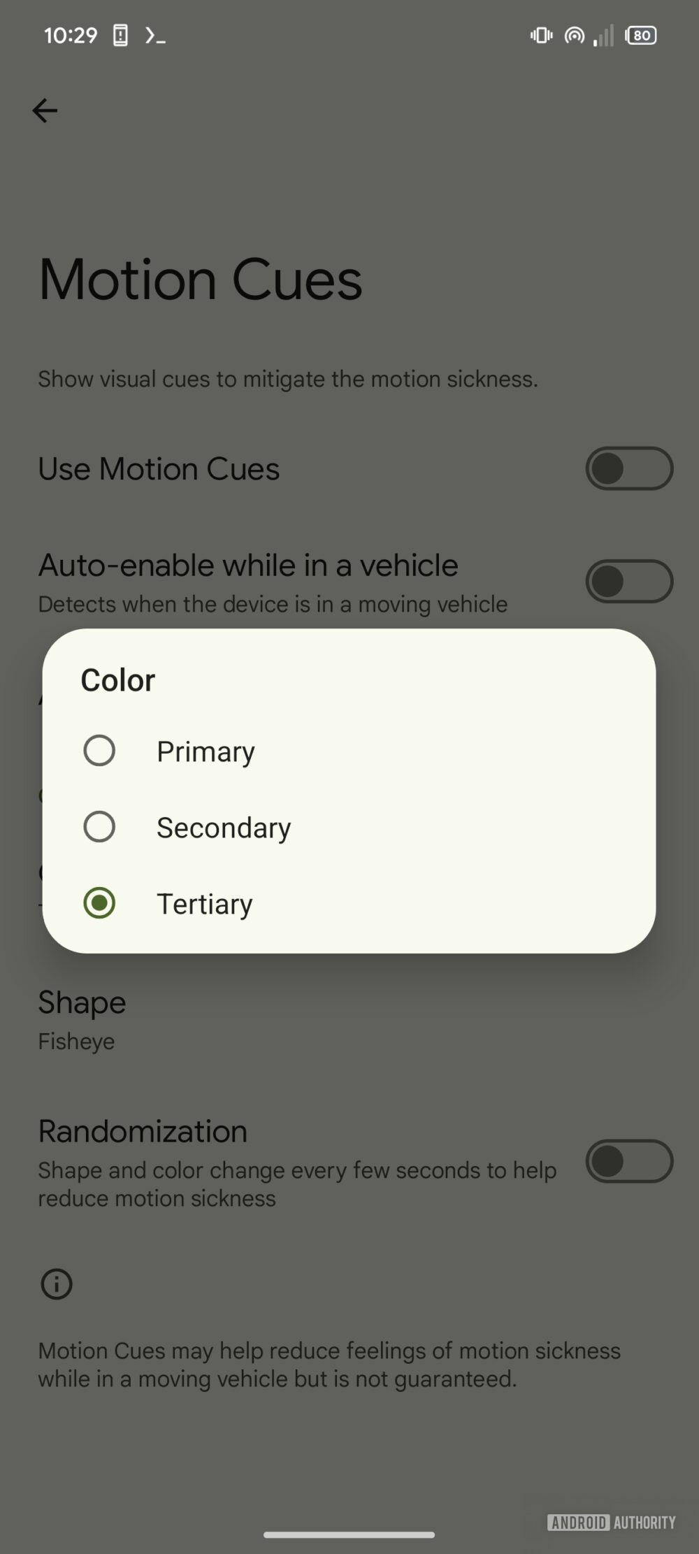 Google's upcoming Motion Cues feature gets customization options