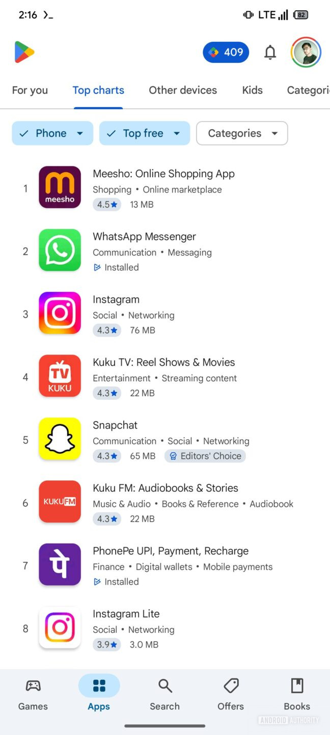 Play Store change could highlight app ratings and badges - Android Authority