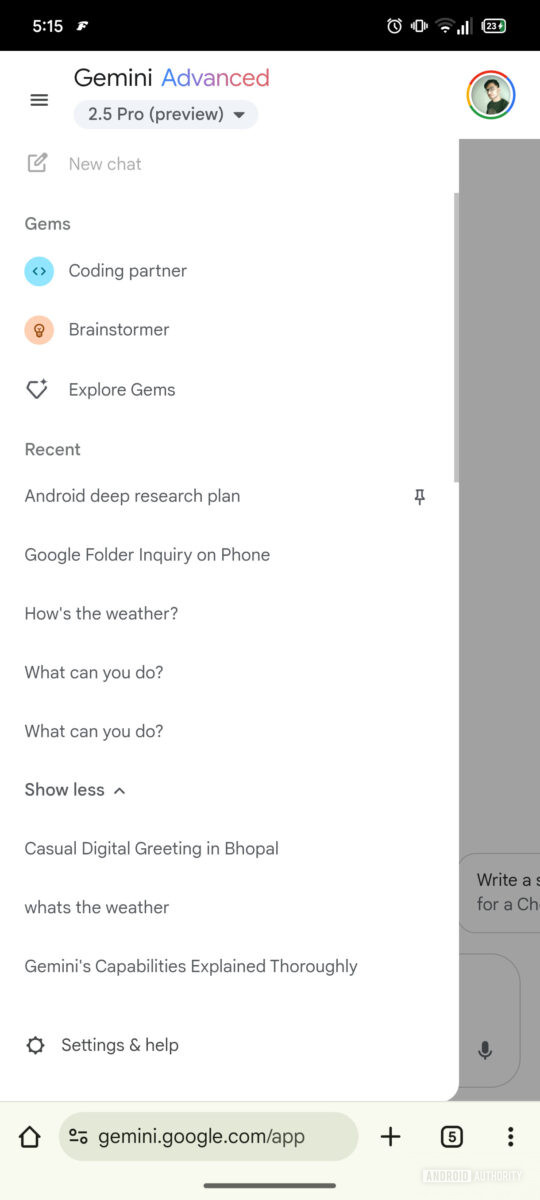 Gemini app working on interface tweaks, history search, and more ...