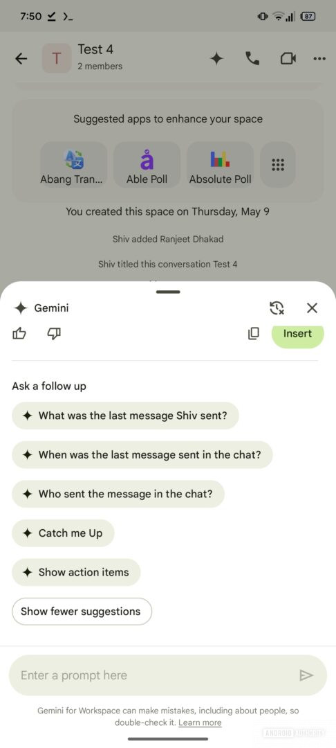 Google Chat could soon get scheduled messages and Gemini