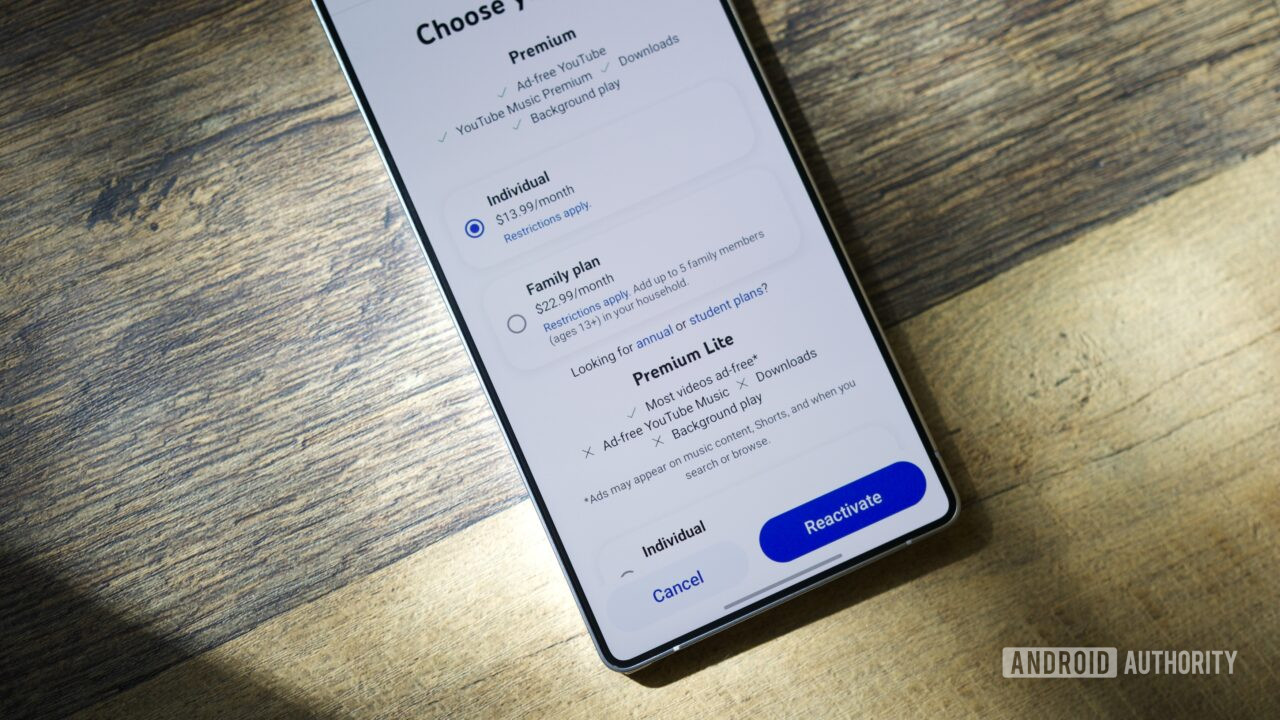 YouTube warns Premium Lite users of ads in Shorts - Android Authority