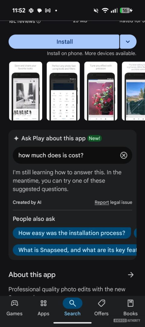 Play Store's new 'Ask Play about this app' feature starts rolling out