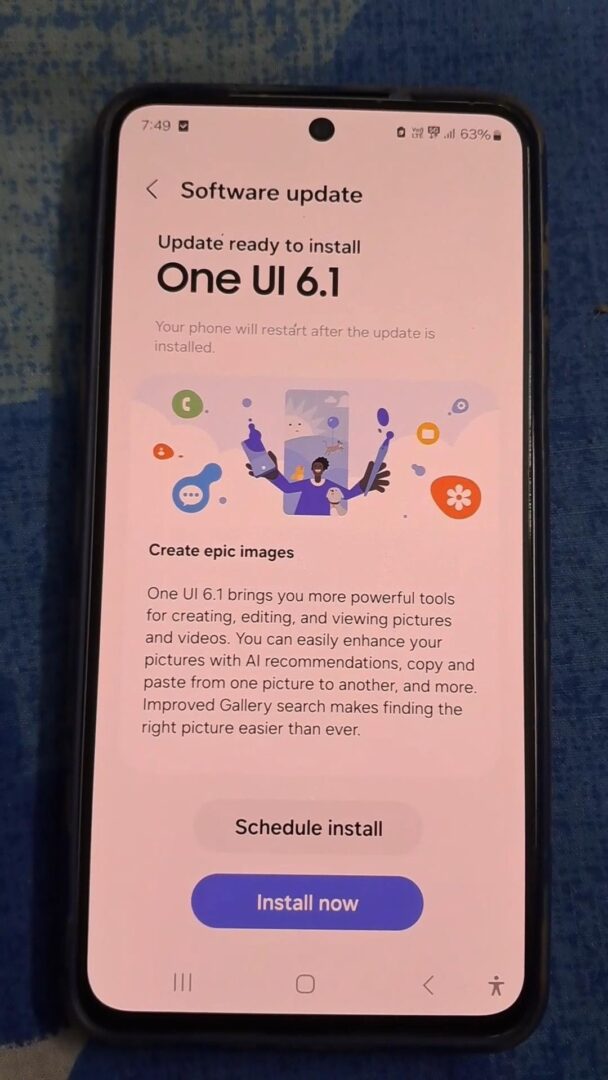 Green line during One UI update? Here's video proof of it