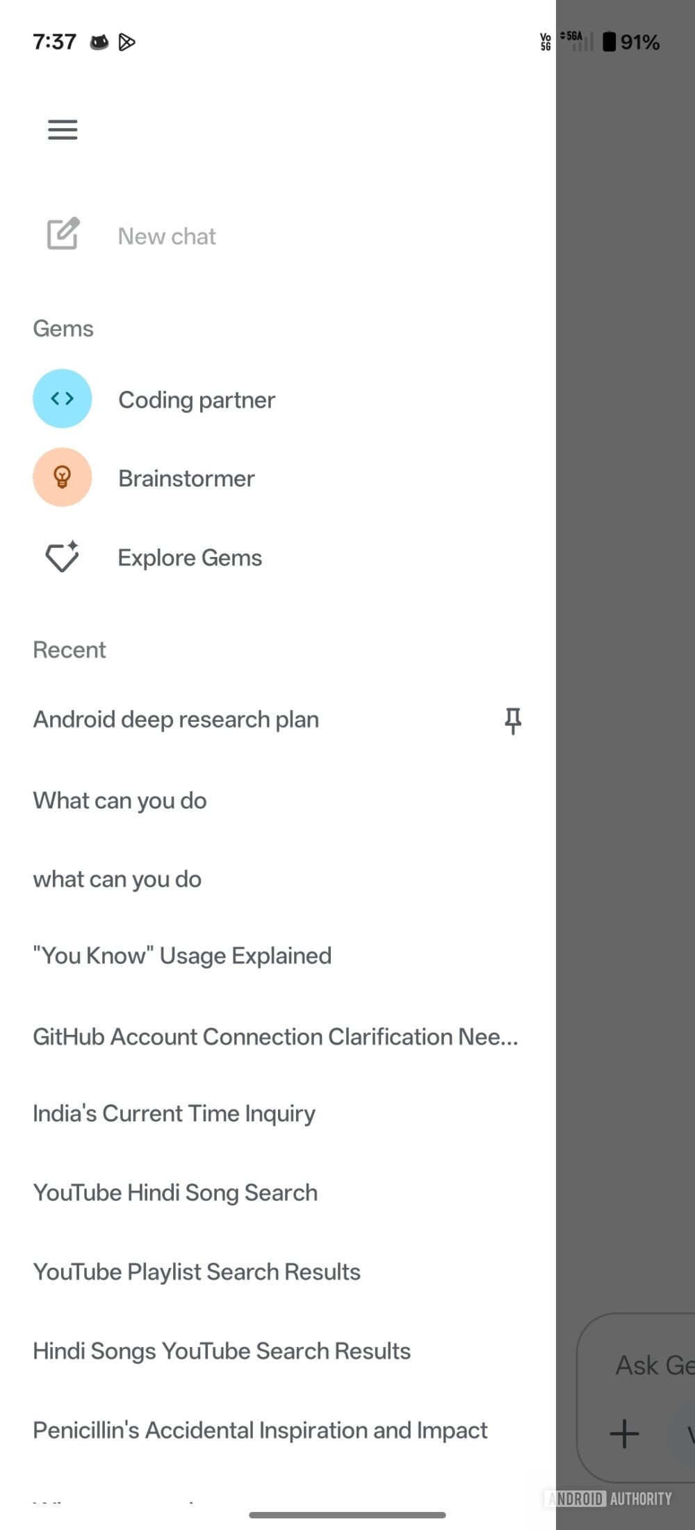 Gemini app working on interface tweaks, history search, and more ...